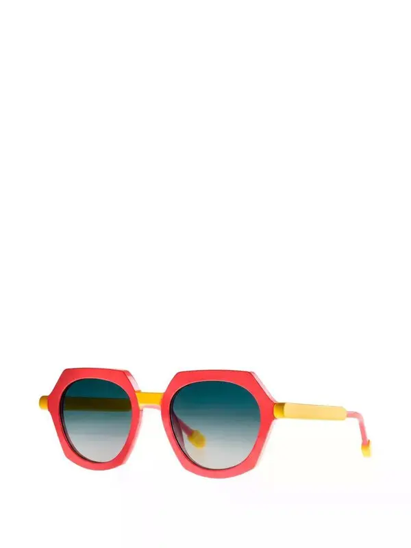 THEO EYEWEAR Stox Geometric-frame Sunglasses - Red