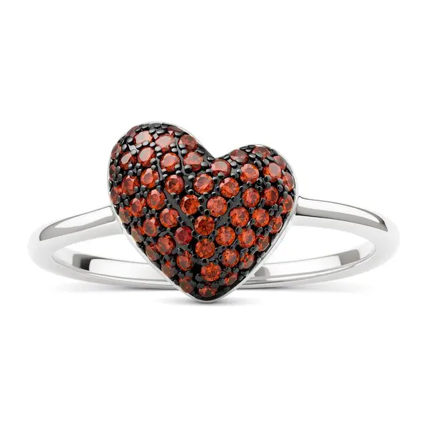 KYLIE HARPER Petite Puffed Heart Ring In Sterling