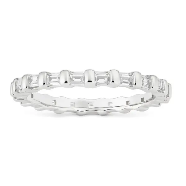 KYLIE HARPER Princess-cut Cz Eternity Band Ring In Sterling