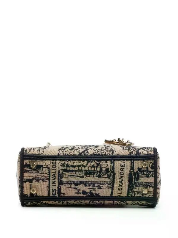 Dior 2023 Mini Embroidered Canvas Plan De Paris Lady D Lite Satchel