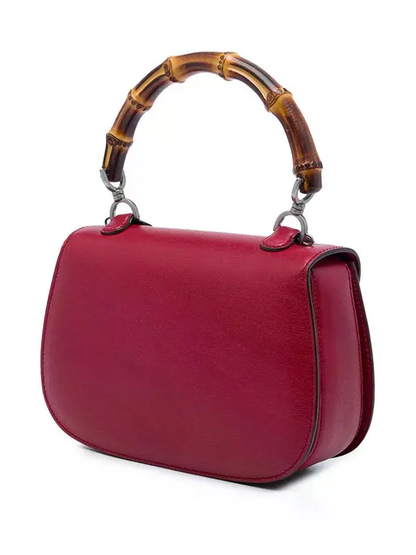 Gucci 2016-2026 Medium Calfskin Bamboo Top Handle Bag Satchel