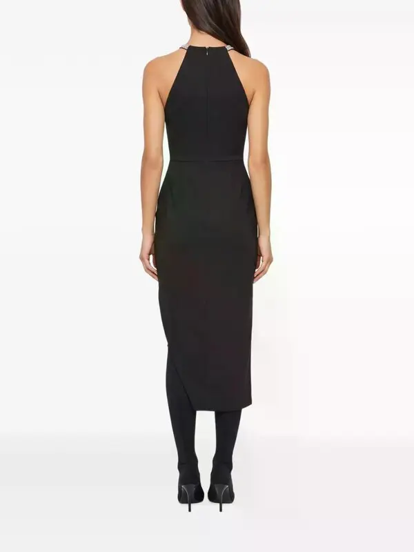David Koma Star-embellished Asymmetric-hem Midi Dress - Black