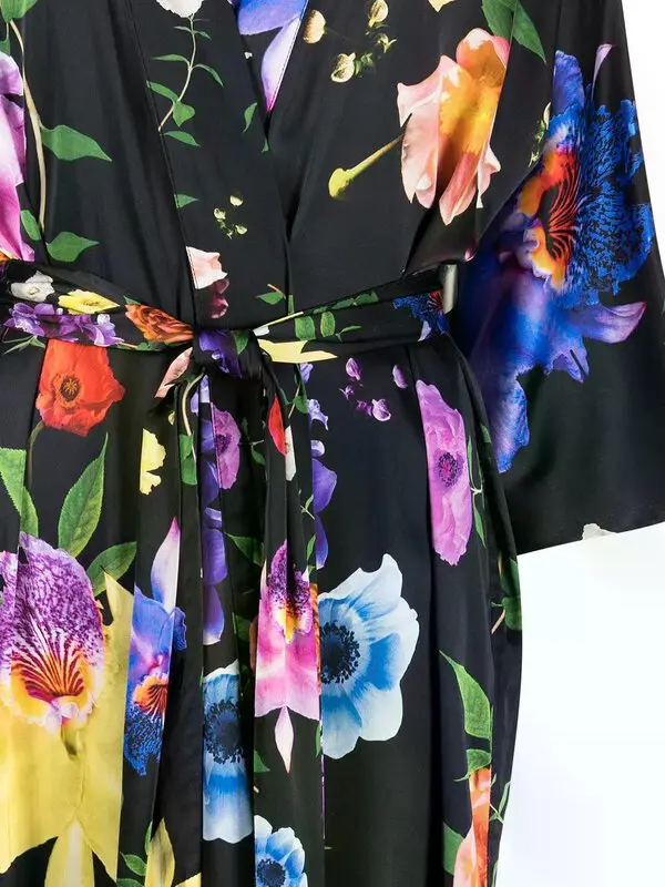 FLEUR DU MAL Floral-print Long Robe