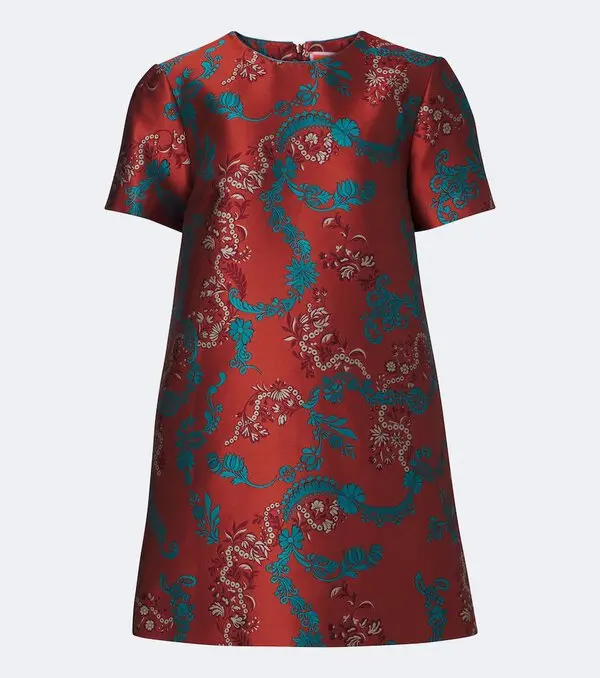 La DoubleJ Mini Swing Floral Jacquard Minidress