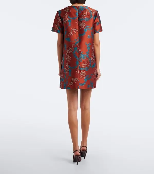 La DoubleJ Mini Swing Floral Jacquard Minidress