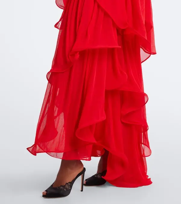 Blumarine Tie Halterneck Creponne Gown