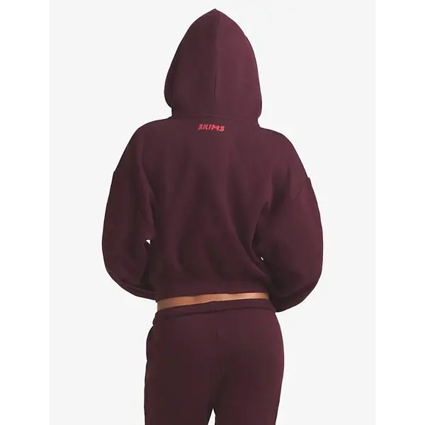 SKIMS Cotton Fleece Cropped Hoodie - Currant