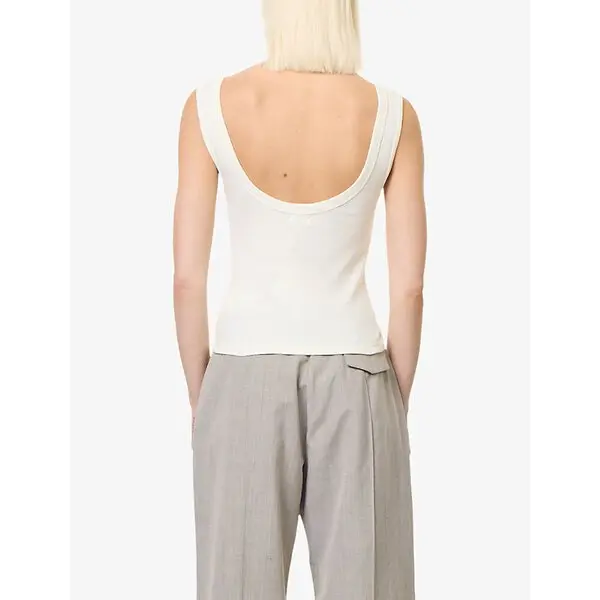 ST. AGNI Ballerina Scooped-back Cotton Top