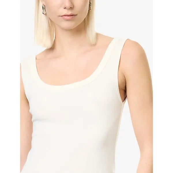ST. AGNI Ballerina Scooped-back Cotton Top