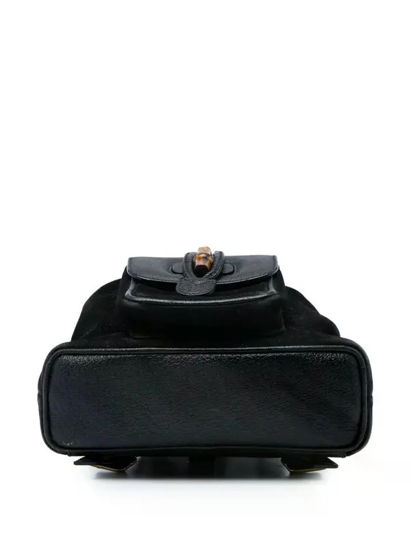 Gucci 20th Century Suede Bamboo Drawstring Backpack