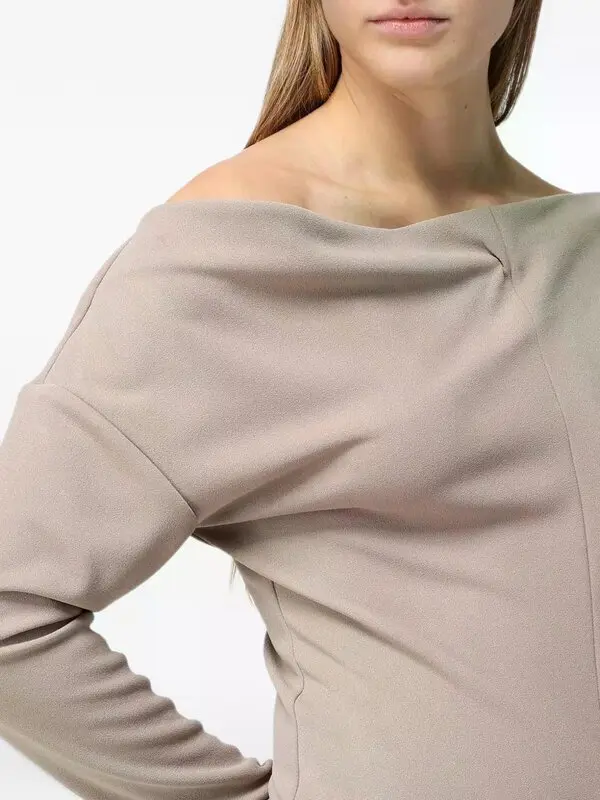 MEIMEIJ Off-shoulder Draped-detail Midi Dress