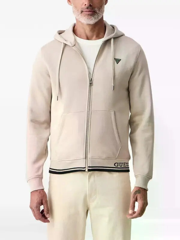 Guess Logo-patch Zip-up Hoodie