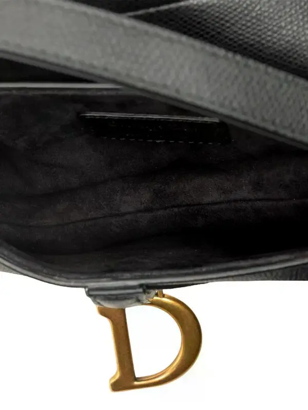Dior 2019 Mini Grained Calfskin Saddle Bag Satchel