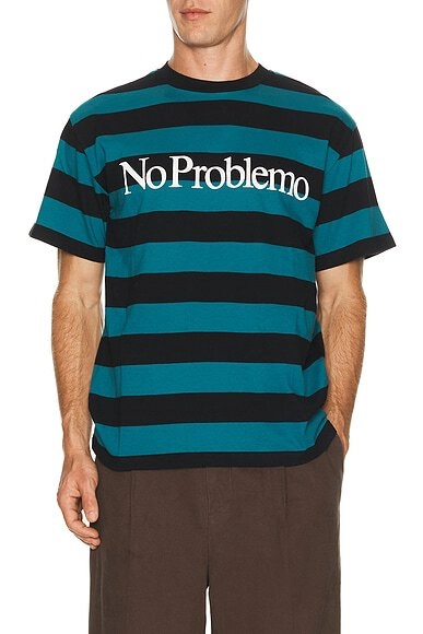 NO PROBLEMO Stripe Short Sleeve Tee