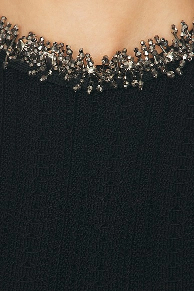 SELF-PORTRAIT Beaded Pointelle Knit Maxi Dress