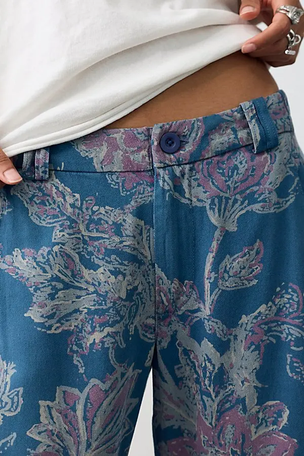 Free People Spotlight Printed Barrel Trousers At - River Combo