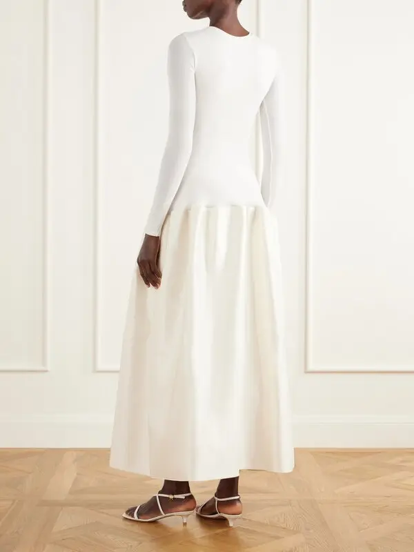 FFORME Catrin Gathered Jersey And Duchess-satin Maxi Dress