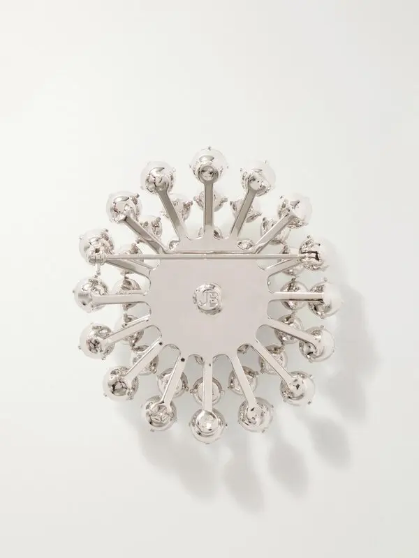 JENNIFER BEHR Micaela Crystal-embellished Rhodium-plated Brass Brooch