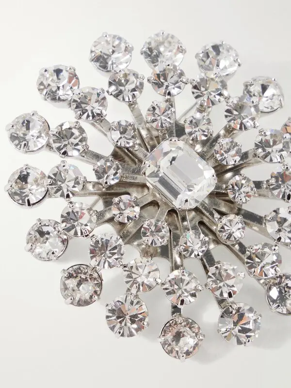 JENNIFER BEHR Micaela Crystal-embellished Rhodium-plated Brass Brooch