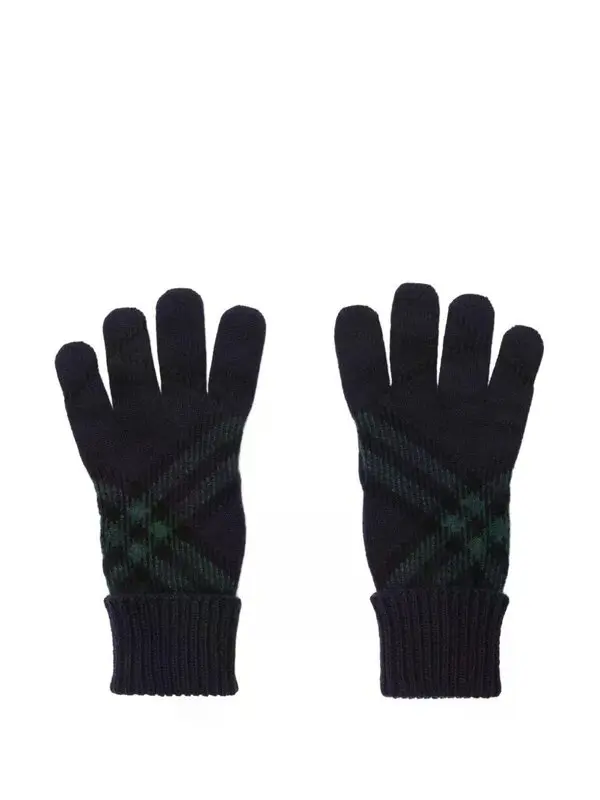 Burberry Check Cashmere Blend Gloves