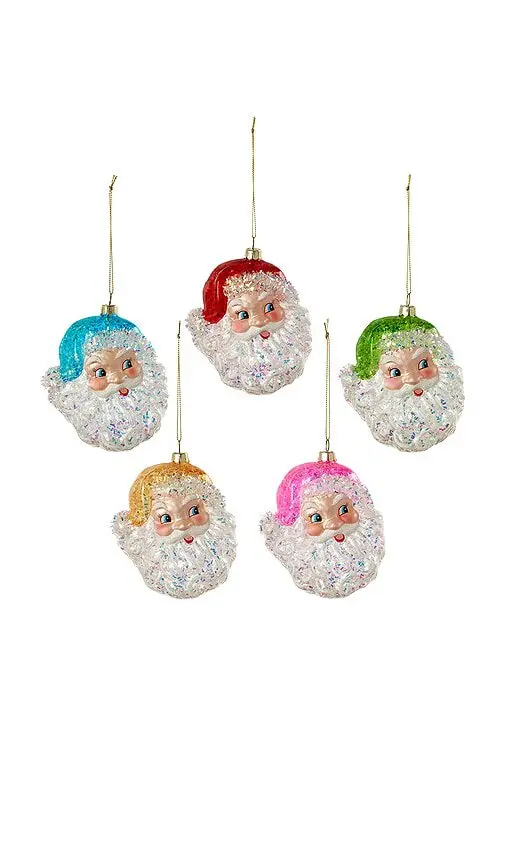 POPPY LANE Iridescent Santa Head Ornament
