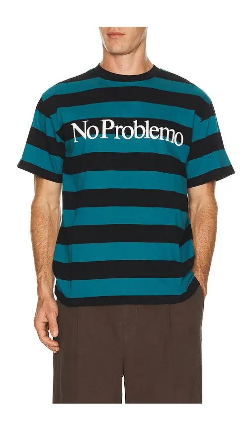 NO PROBLEMO Stripe Short Sleeve Tee
