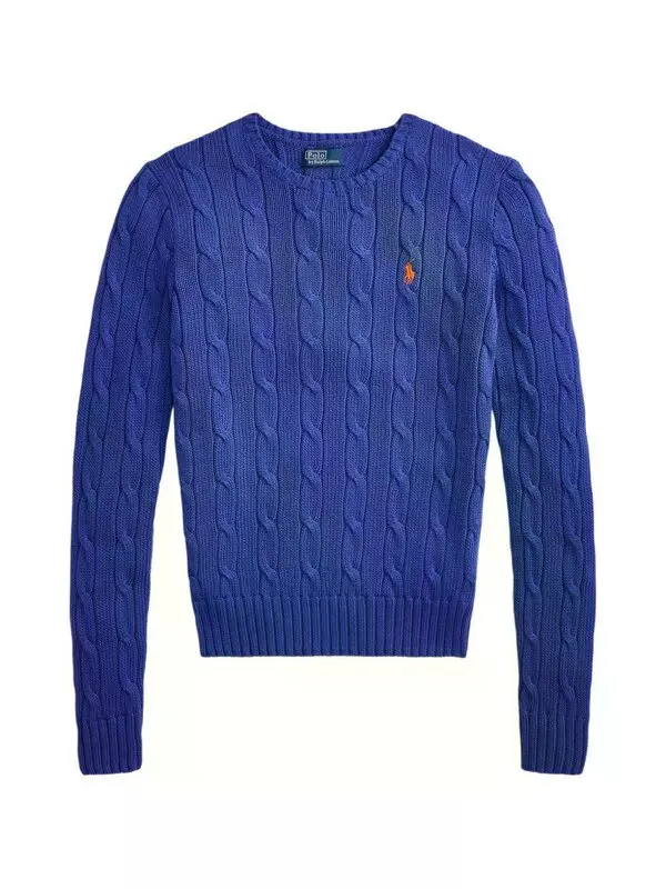 Polo Ralph Lauren Cable-knit Cotton Crewneck Jumper - Blue
