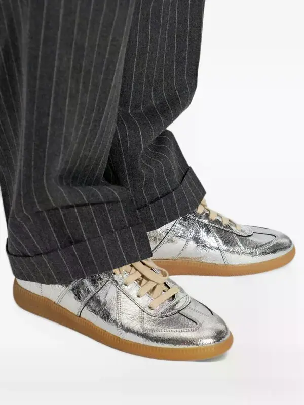 MAISON MARGIELA Replica Metallic Leather Sneakers