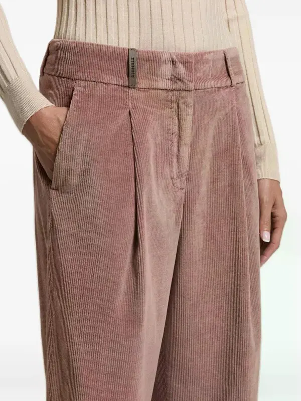 Peserico Pleated Corduroy Tapered Trousers
