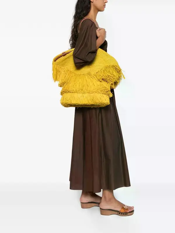 Zimmermann Fringed Raffia-effect Tote Bag