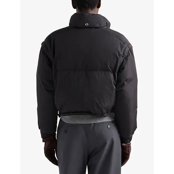 Prada Cropped Relaxed-fit Nylon Down Jacket