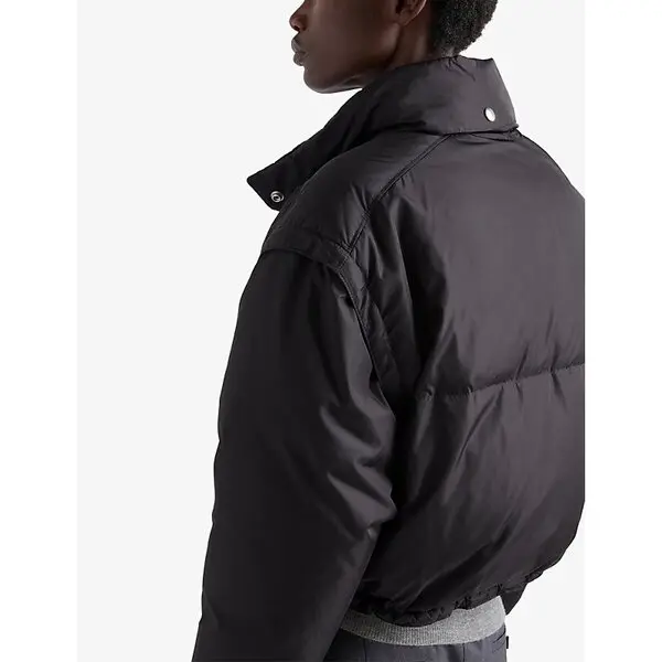 Prada Cropped Relaxed-fit Nylon Down Jacket