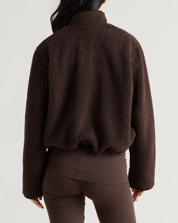 SKIMS Teddy Boxy Zip Up Jacket In | Size: | 100% Polyester | End Clothing