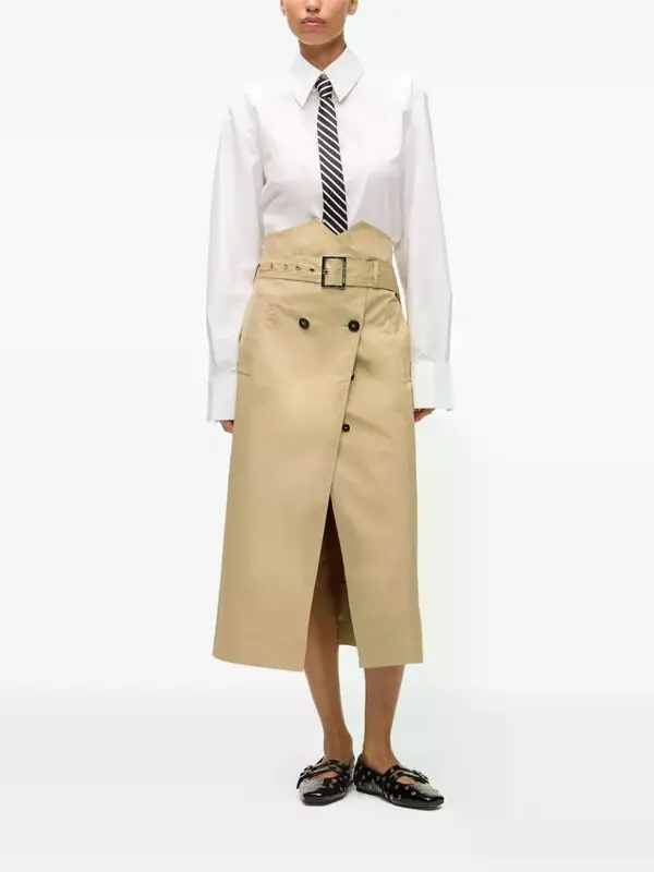 Karl Lagerfeld High-waist Belted Midi Skirt