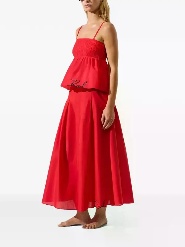 Karl Lagerfeld Embroidered-logo Maxi Skirt