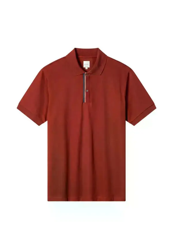 Paul Smith Rust Signature Stripe-trim Polo Shirt