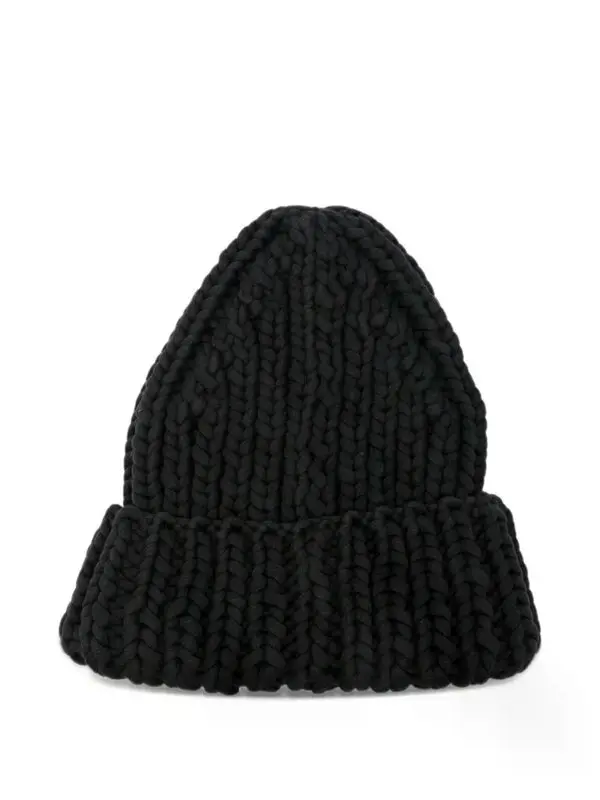 CHARLES JEFFREY Chunky-knit Logo-patch Beanie Hat