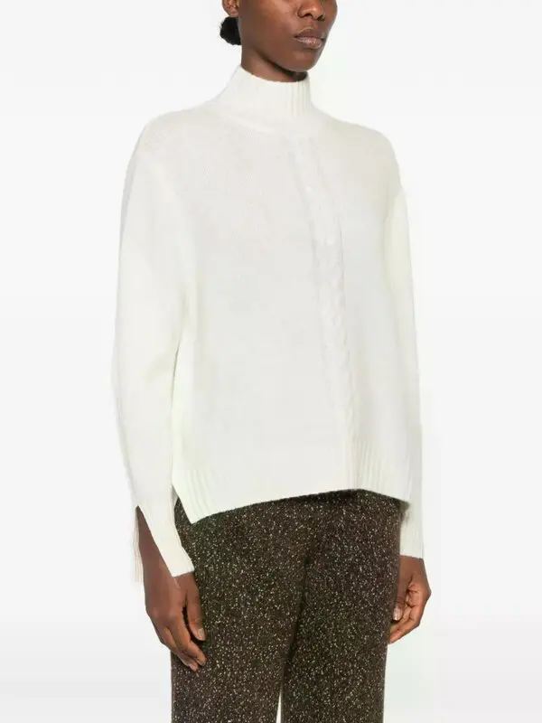 SOLOCASCMIR Cable-knit High-neck Sweater