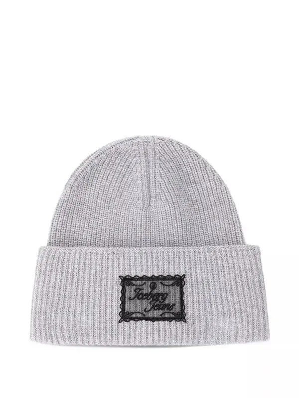 Iceberg Ribbed-knit Logo-patch Beanie Hat - Grey