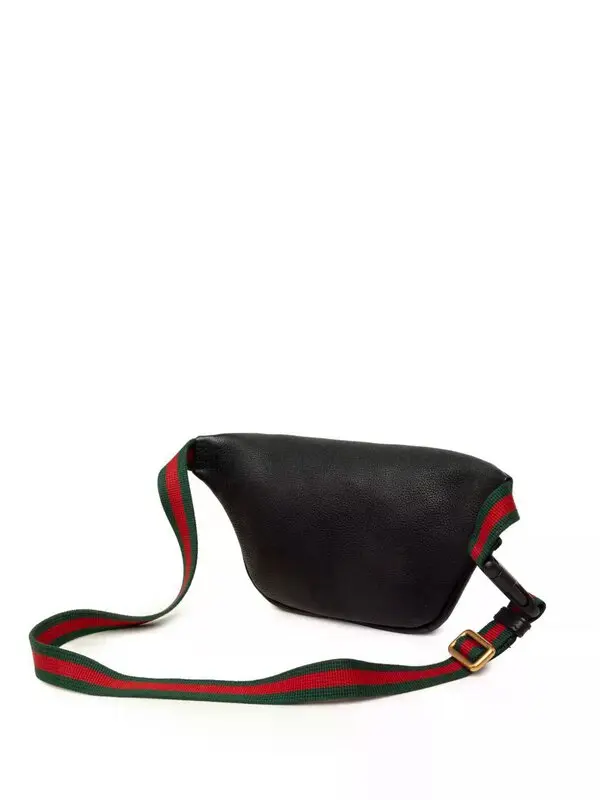 Gucci 2016-2026 Small Grained Calfskin Web Logo Belt Bag