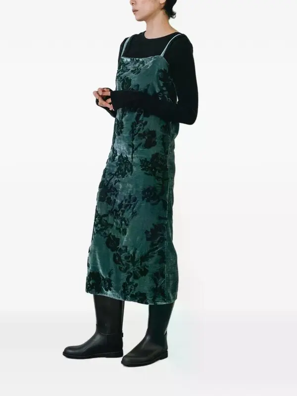 MULLER OF YOSHIOKUBO Dimensional Embroidered Cami Midi Dress - Blue