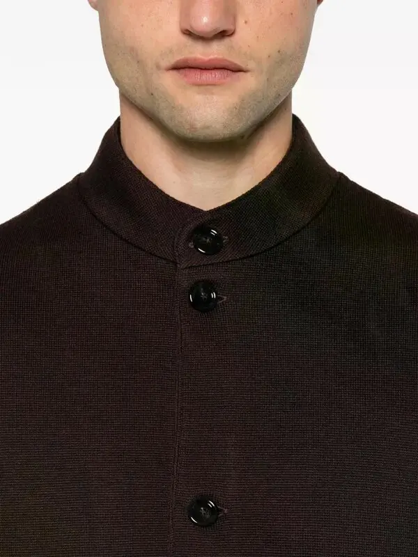LARDINI Mandarin-collar Knitted Cardigan