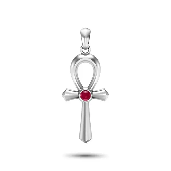 RAHUL PATEL COLLECTION Ancient Ankh Amulet With Ruby