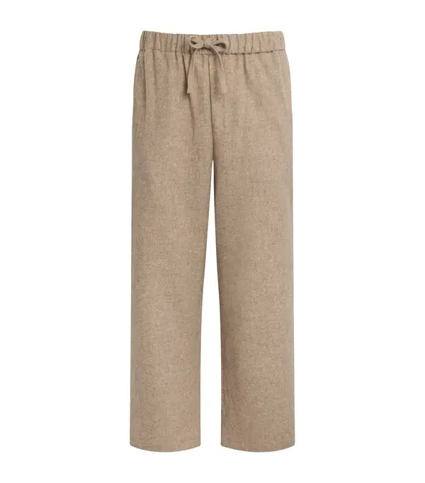 YOKE Wool-cashmere Fleece Lounge Trousers - Beige