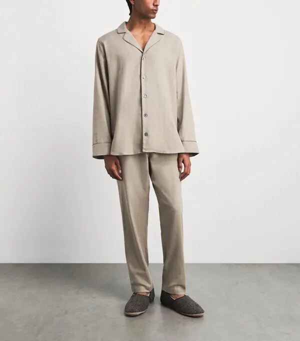 Zimmerli Cotton-merino Flannel Pyjama Set