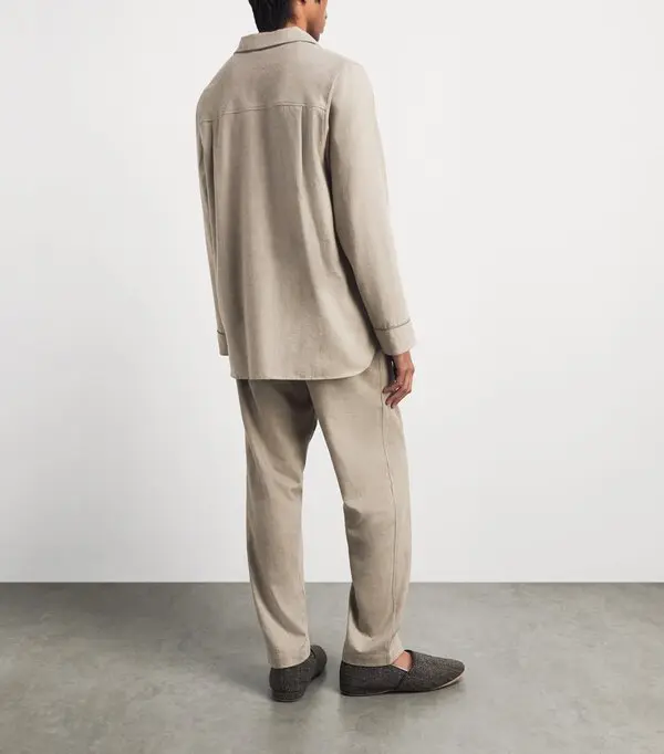 Zimmerli Cotton-merino Flannel Pyjama Set