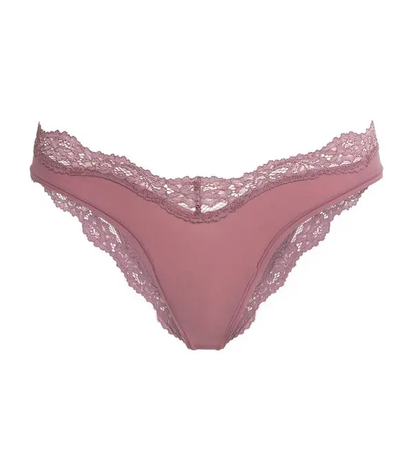 SKIMS Lace-trim Fits Everybody Dipped Thong