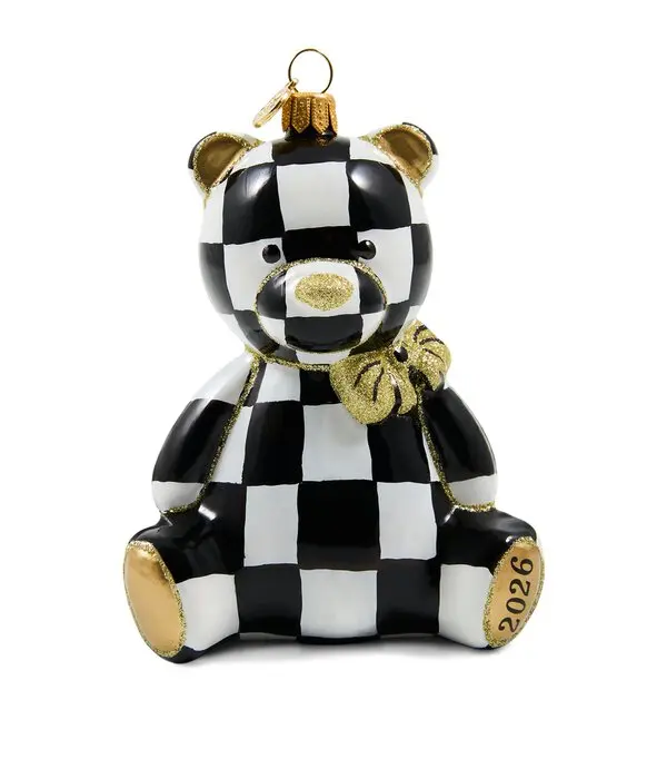 MACKENZIE-CHILDS Glass Courtly Bear 2026 Ornament