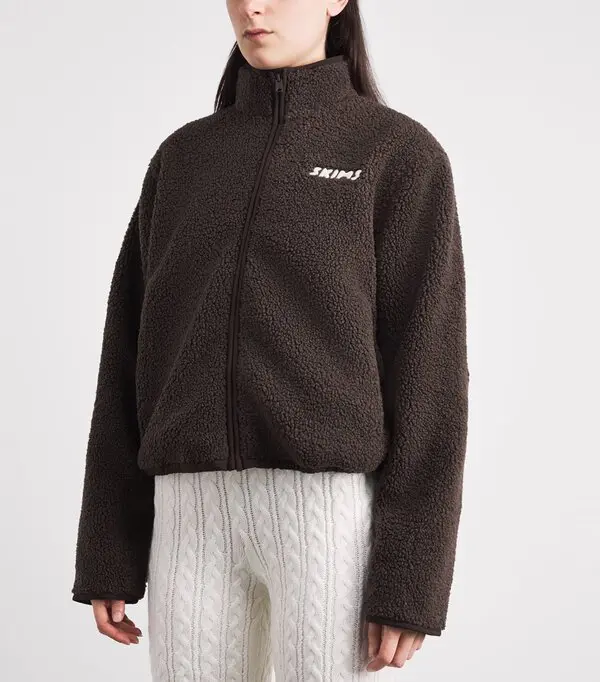 SKIMS Teddy Boxy Zip-up Jacket