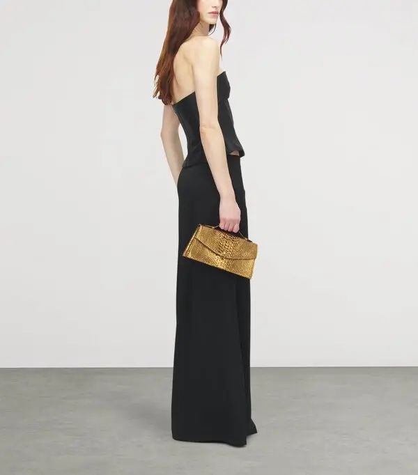 Alexander McQueen Python-embossed Leather Skull Shoulder Bag